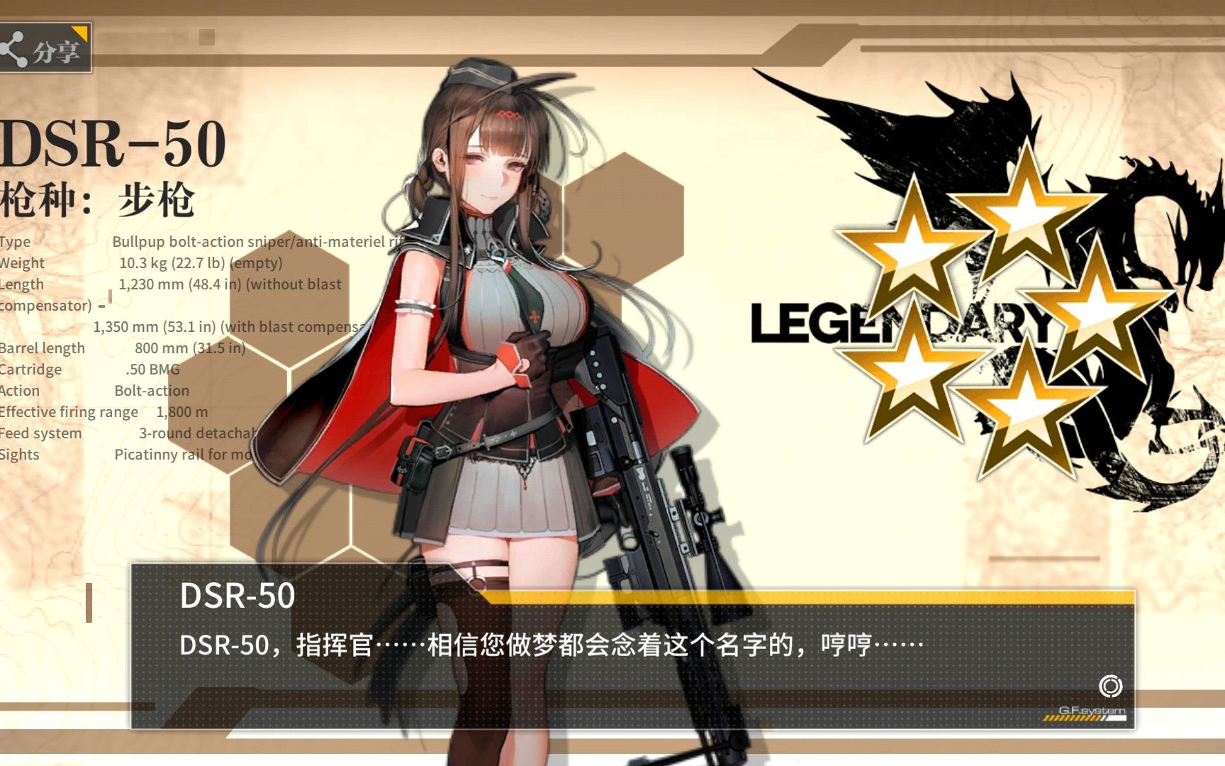 少女前线dsr50怎么打捞 dsr50属性介绍_700g手游网